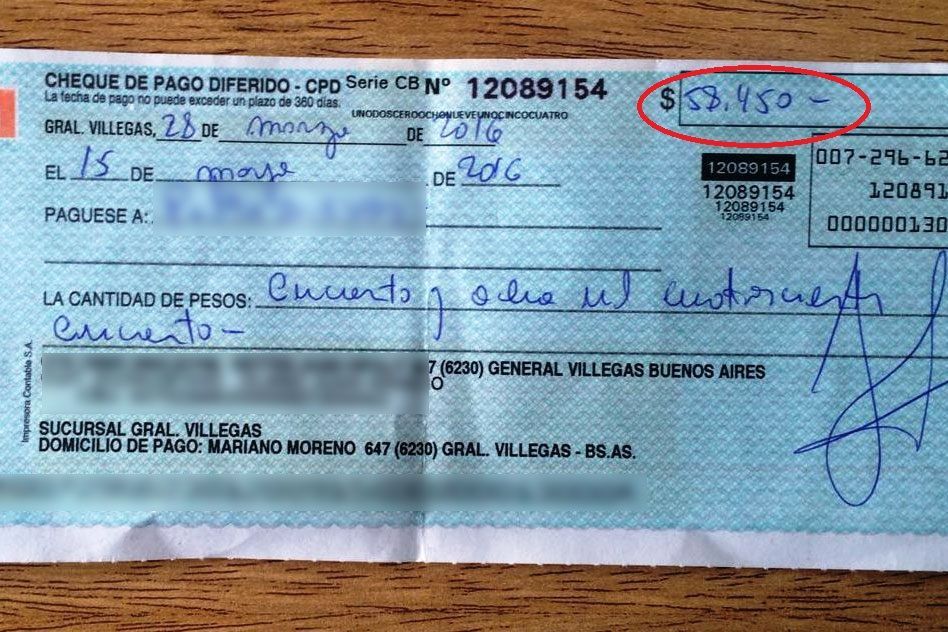 Encontró un cheque por casi 60 mil pesos y lo devolvió – infopico.com
