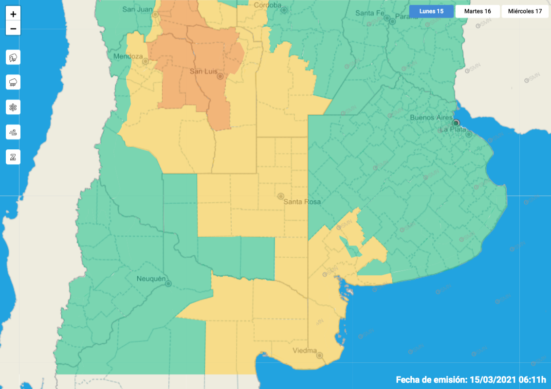 General Pico y gran parte de La Pampa en alerta por lluvias intensas ...