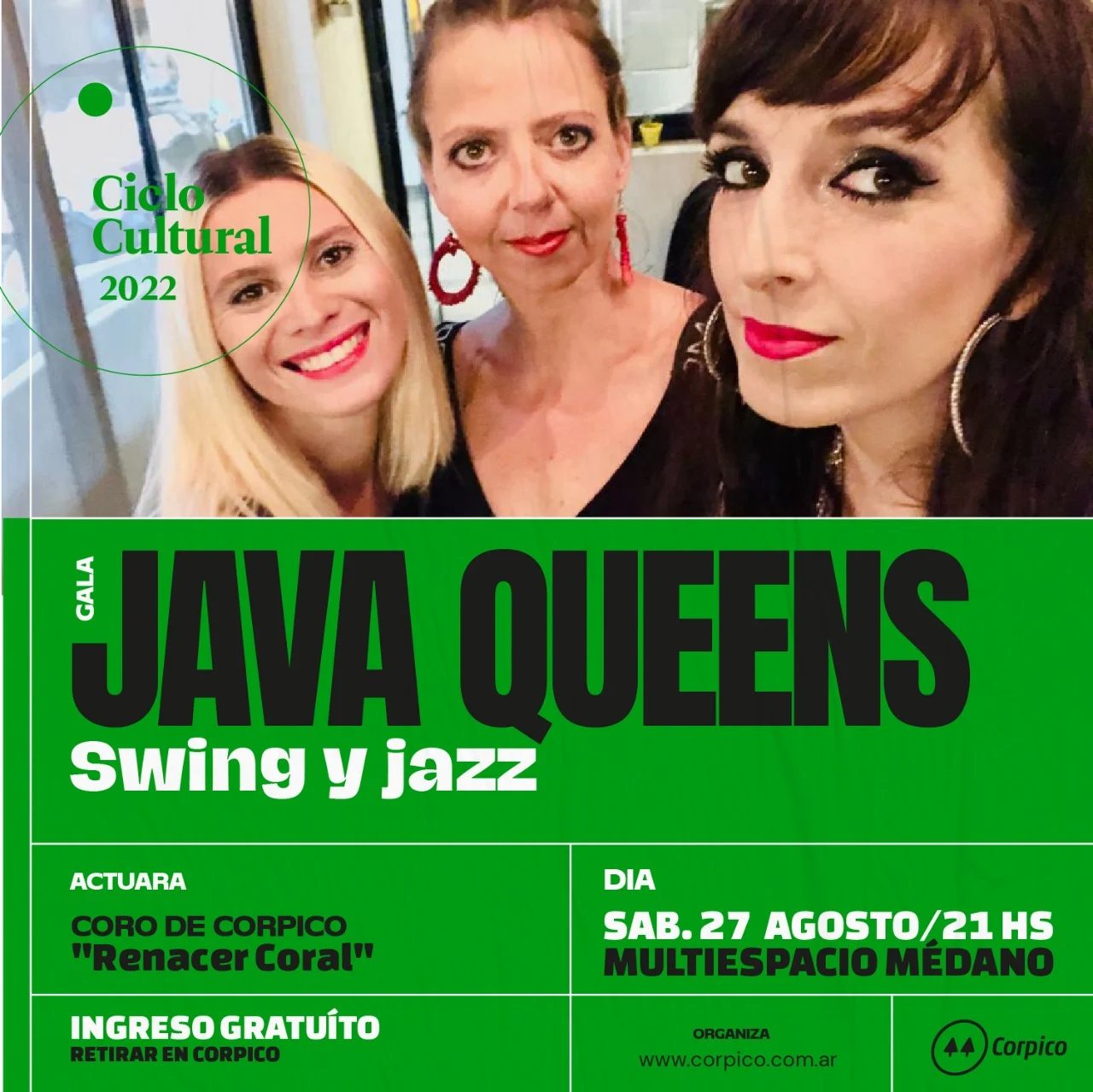 “Java Queens” se presentará en el “Ciclo Cultural 2022”: “somos un trío ...