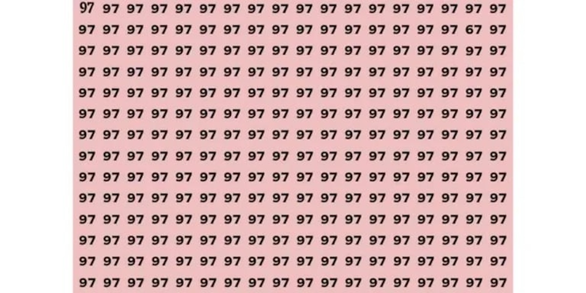 Reto visual del día: encontrá el número “67” en un mar de “97 ...