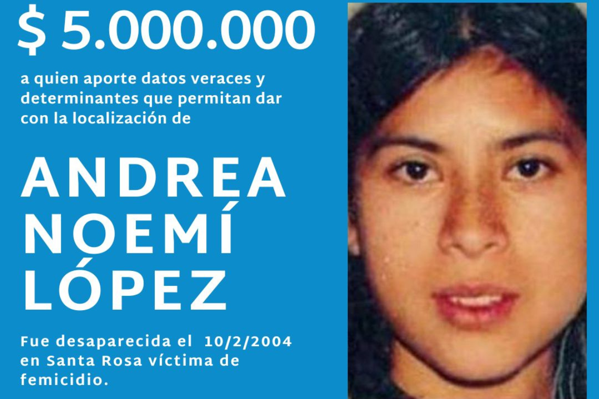 Se aumentó a 5.000.000 de pesos la recompensa por datos sobre Andrea ...