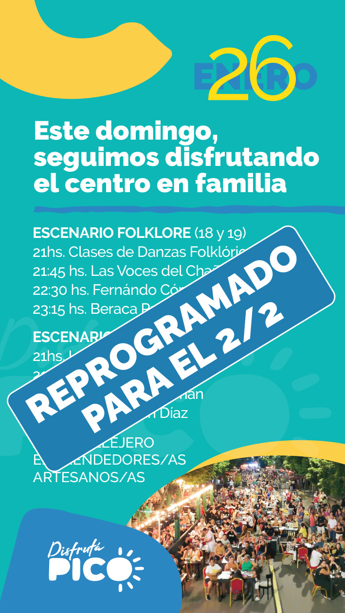 La jornada musical de ‘Disfrutá Pico’ se reprograma para el 2 de ...